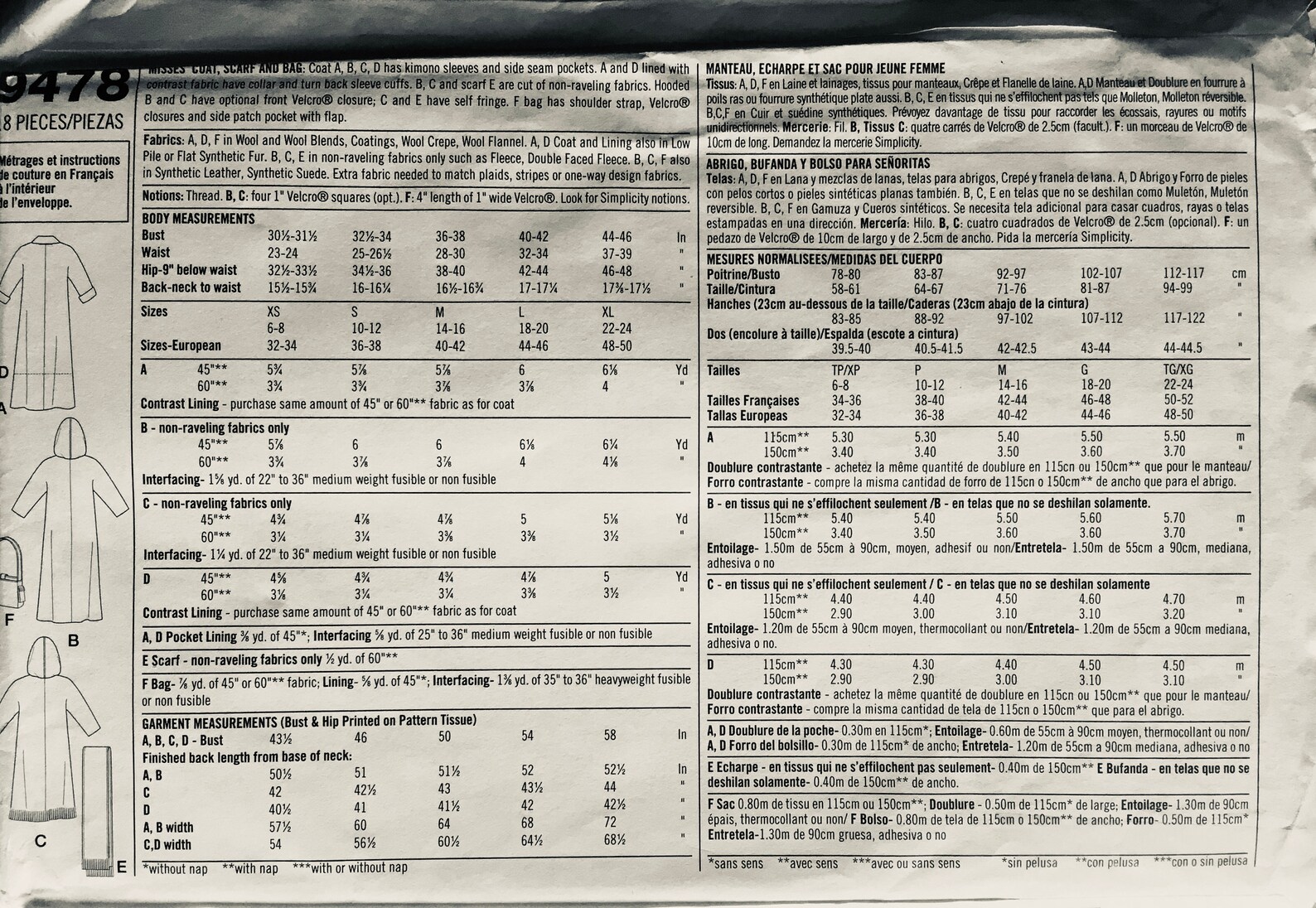 Simplicity 9478 Sewing Pattern vintage UNCUT - Etsy