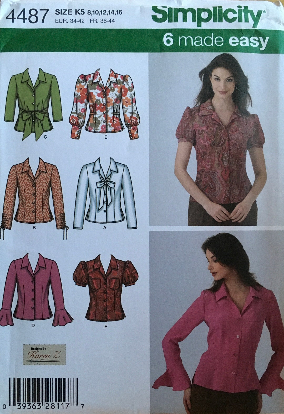 Simplicity 4487 Sewing Pattern UNCUT - Etsy