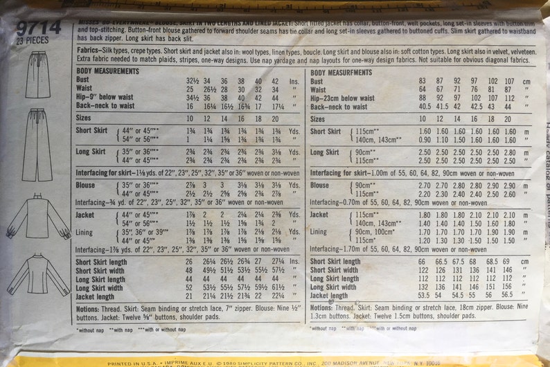 Simplicity 9714 Sewing Pattern vintage UNCUT/CUT - Etsy