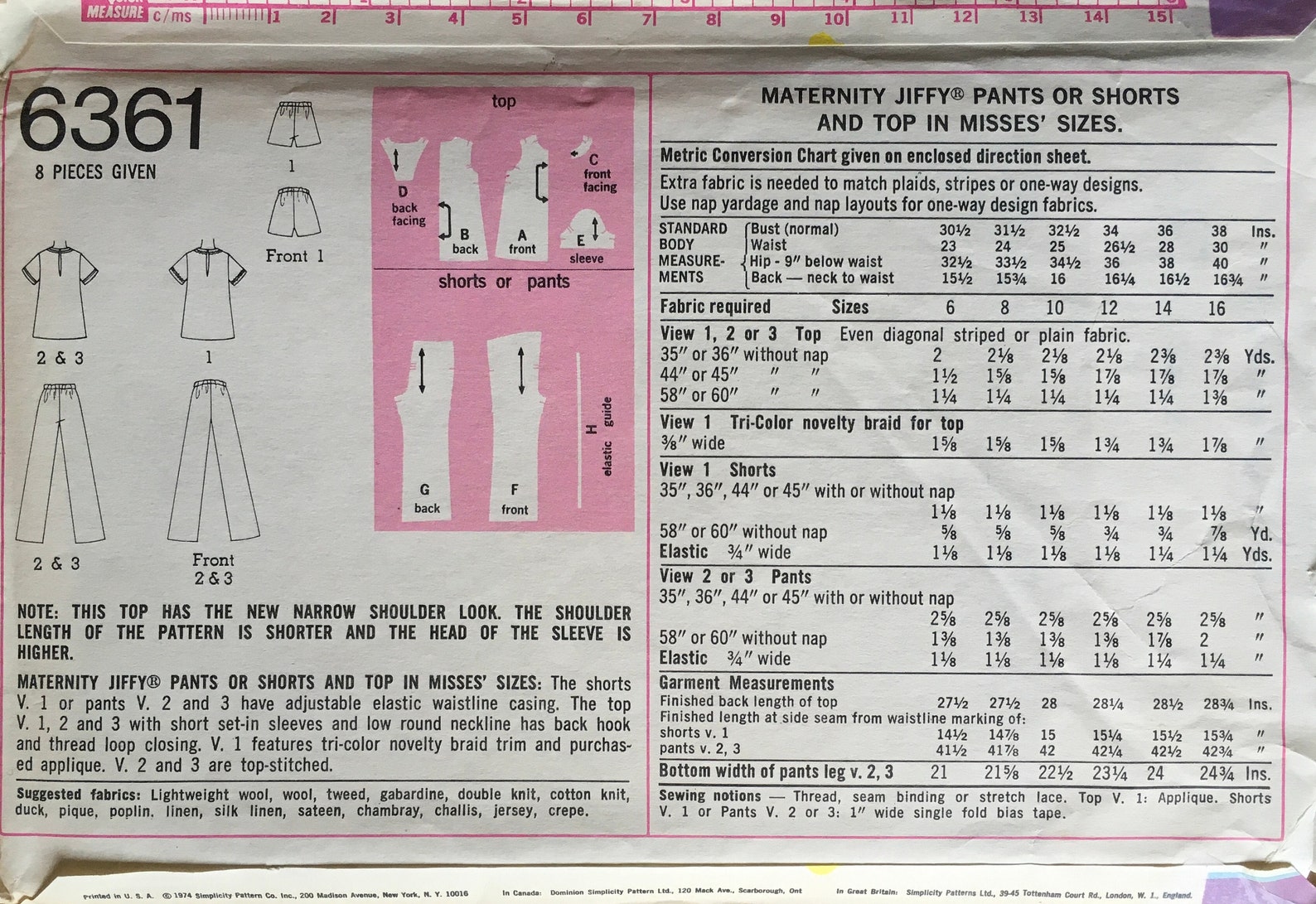 Simplicity 6361 Sewing Pattern vintage UNCUT - Etsy