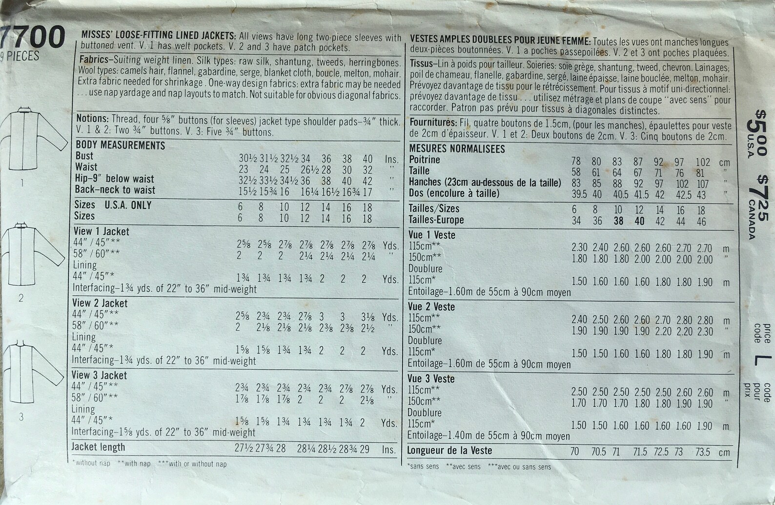 Simplicity 7700 Sewing Pattern Vintage CUT | Etsy