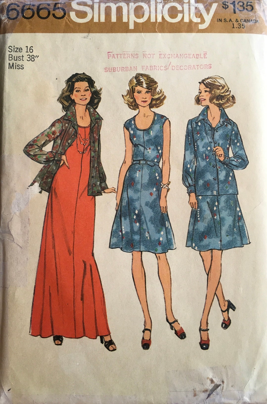 Simplicity 6665 Sewing Pattern vintage UNCUT - Etsy
