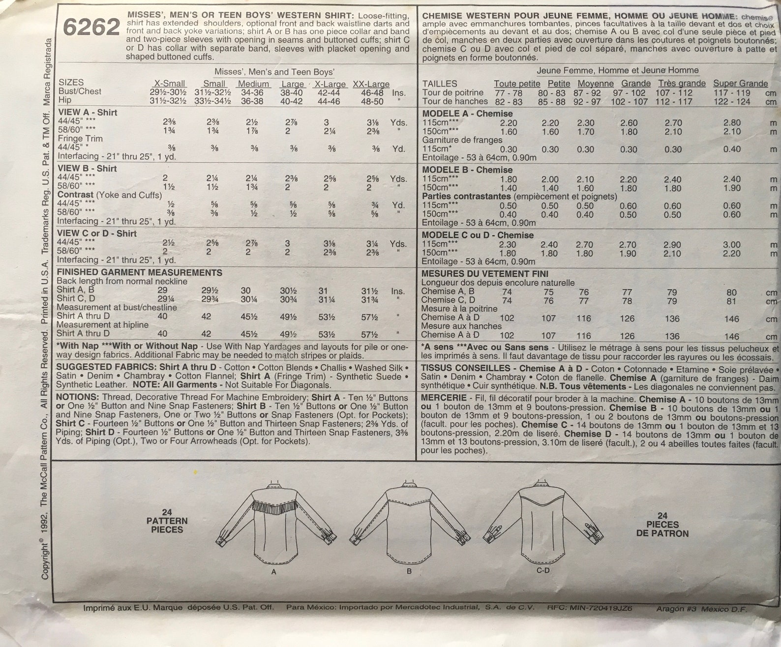 Mccall's 6262 Sewing Pattern vintage UNCUT - Etsy