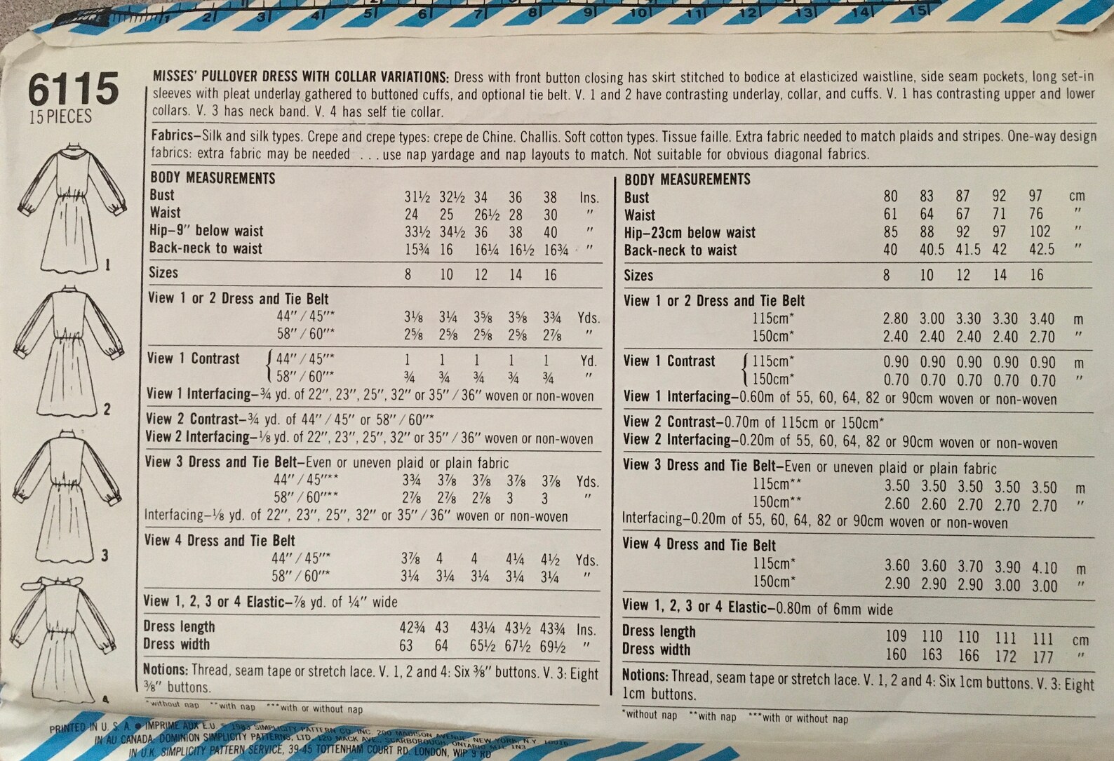 Simplicity 6115 Sewing Pattern vintage UNCUT | Etsy