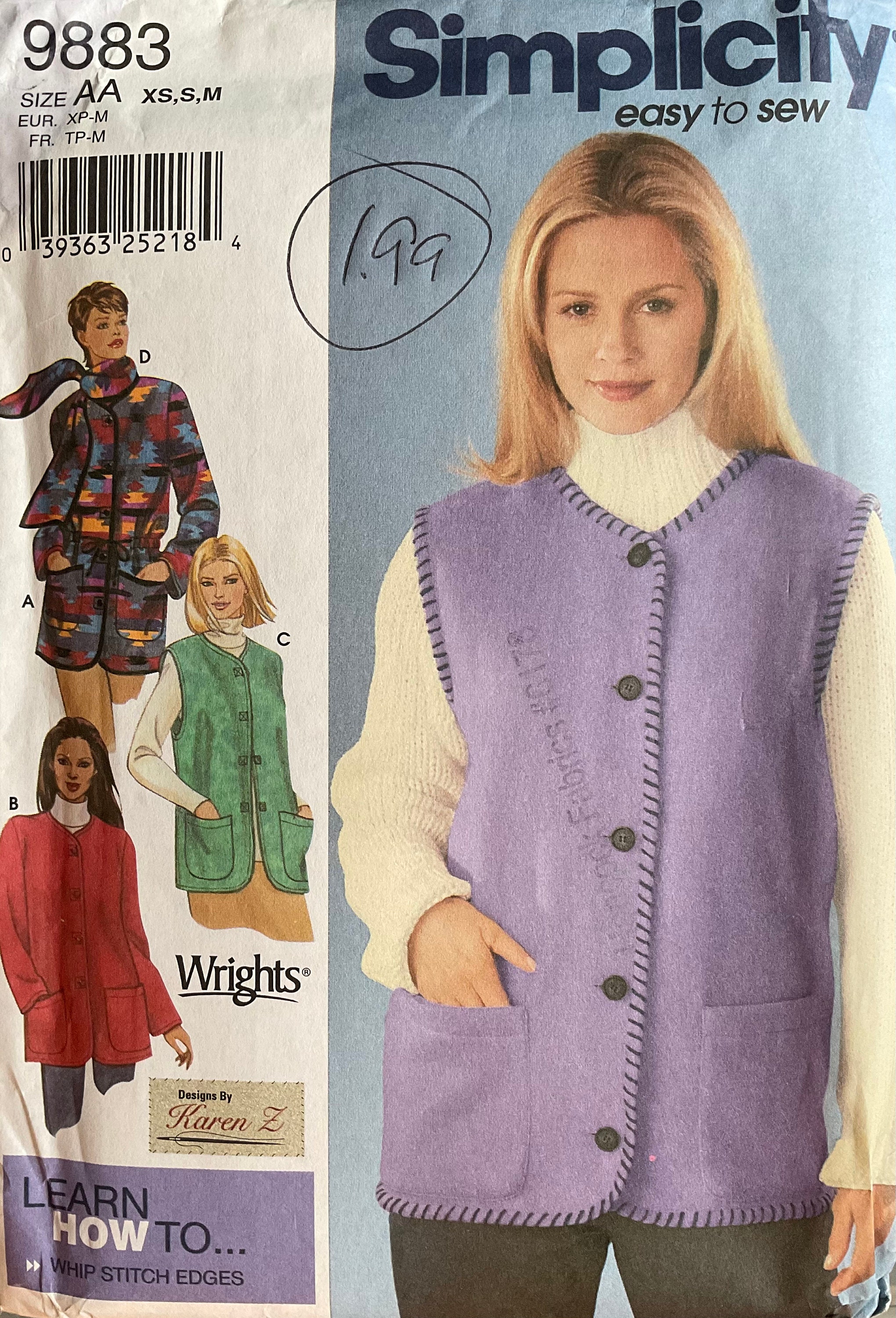 Needlepoint UNCUT Simplicity 9883 Sewing Pattern Vintage Kits & How To ...