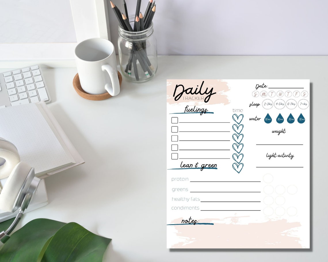 Daily 5 and 1 Program Tracker Health Daily Planner Digital - Etsy
