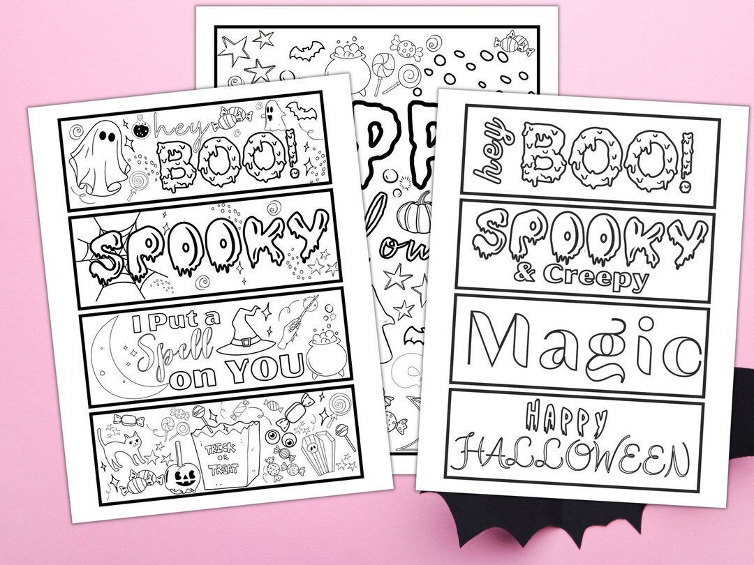 Halloween Printable Bookmarks, Coloring Bookmarks, Coloring for Kids ...