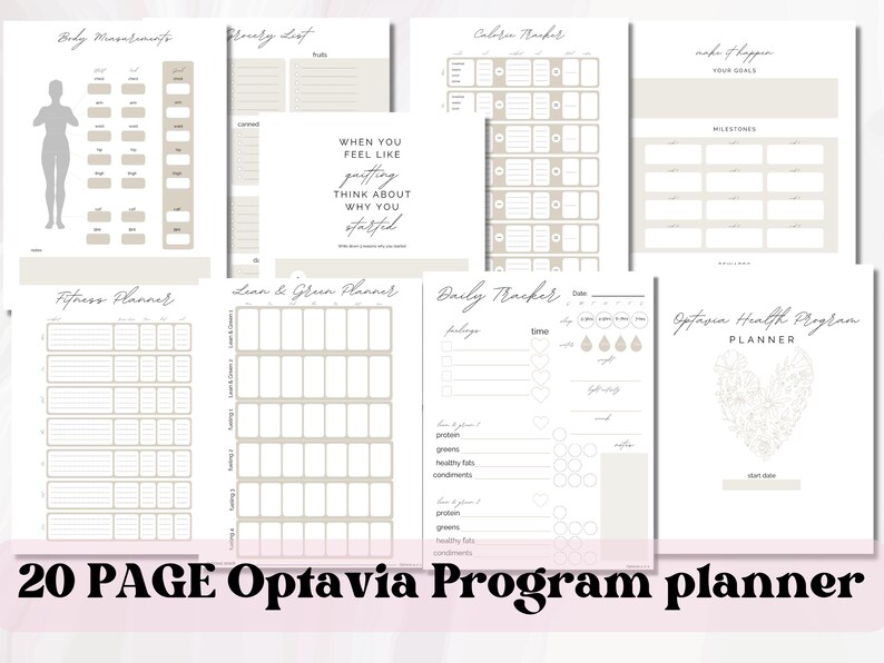 Daily ALL Optavia Program Trackersmedifastfuelingshealth - Etsy