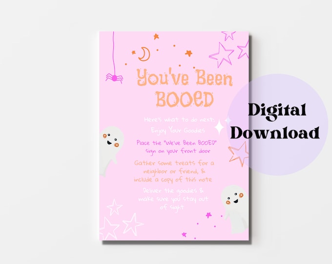 Boo Basket Printable Pink,boo Kit,halloween Door Hang,boo Basket ...