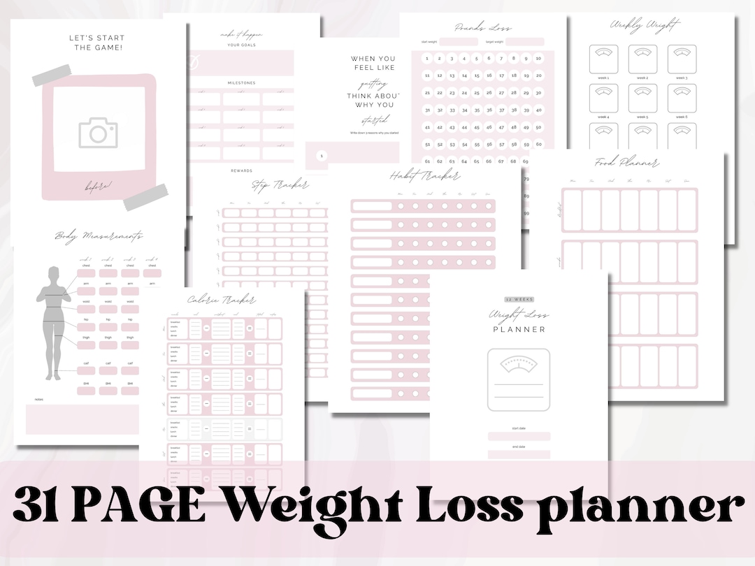 12 Week Weight Loss Tracker|weightloss Journal|fitness Planner ...