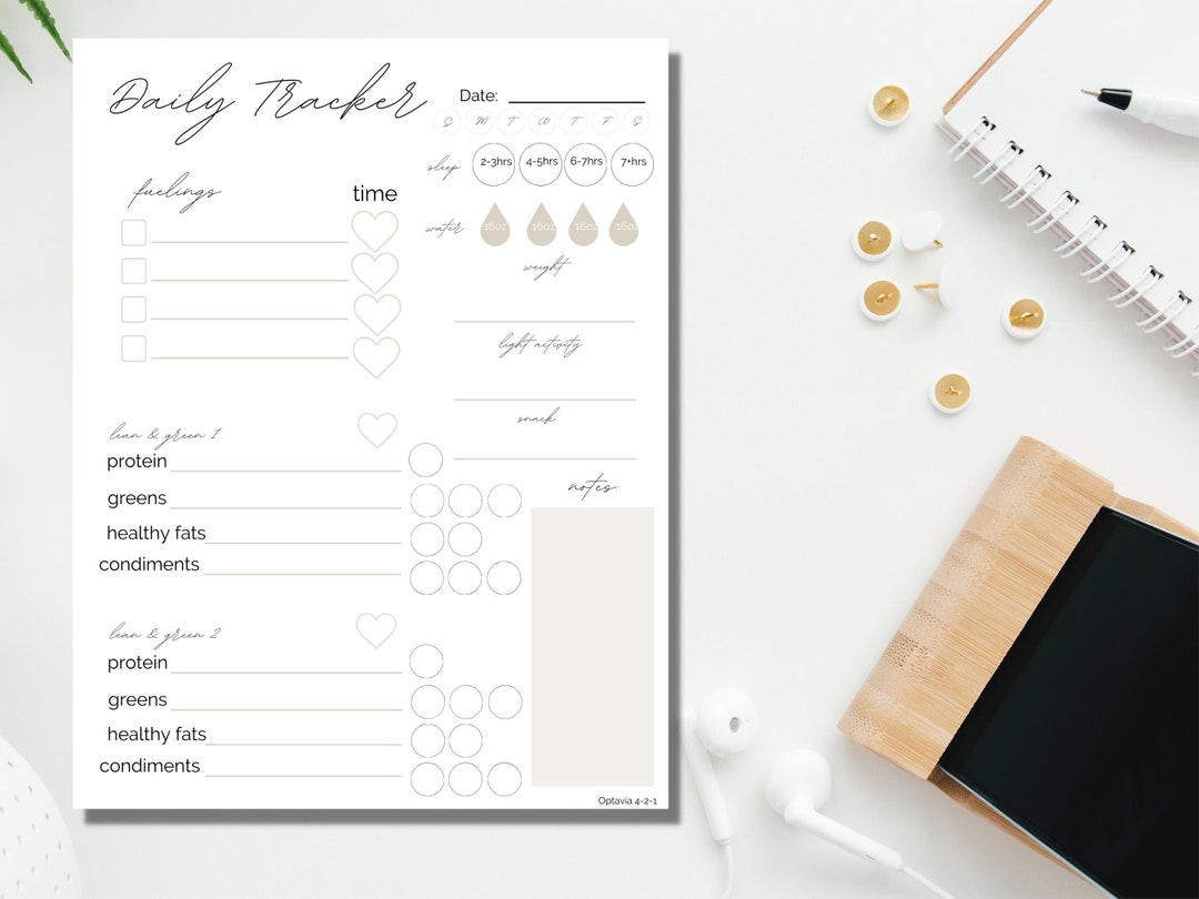 Daily 4 2 1 Optavia Program Tracker|medifast|fuelings|health Daily ...