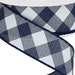 1.5" Navy Blue White Diagonal Check Buffalo Plaid Wired Ribbon 10 Yards ...