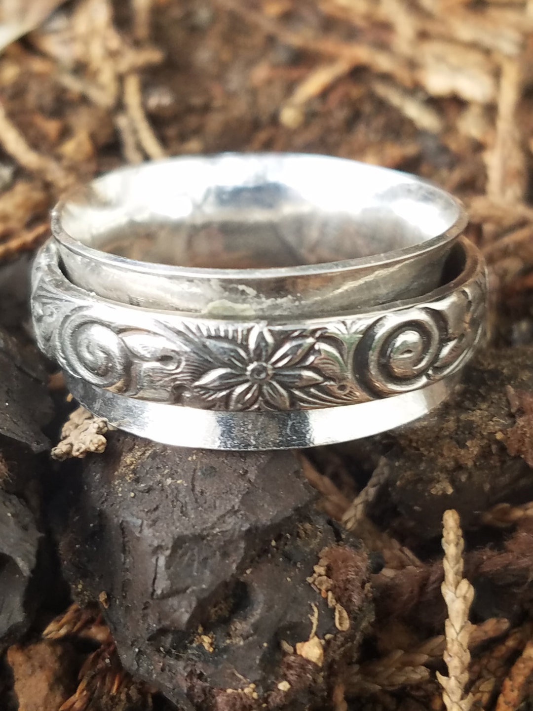 Sterling Silver Spinner Ring - Etsy