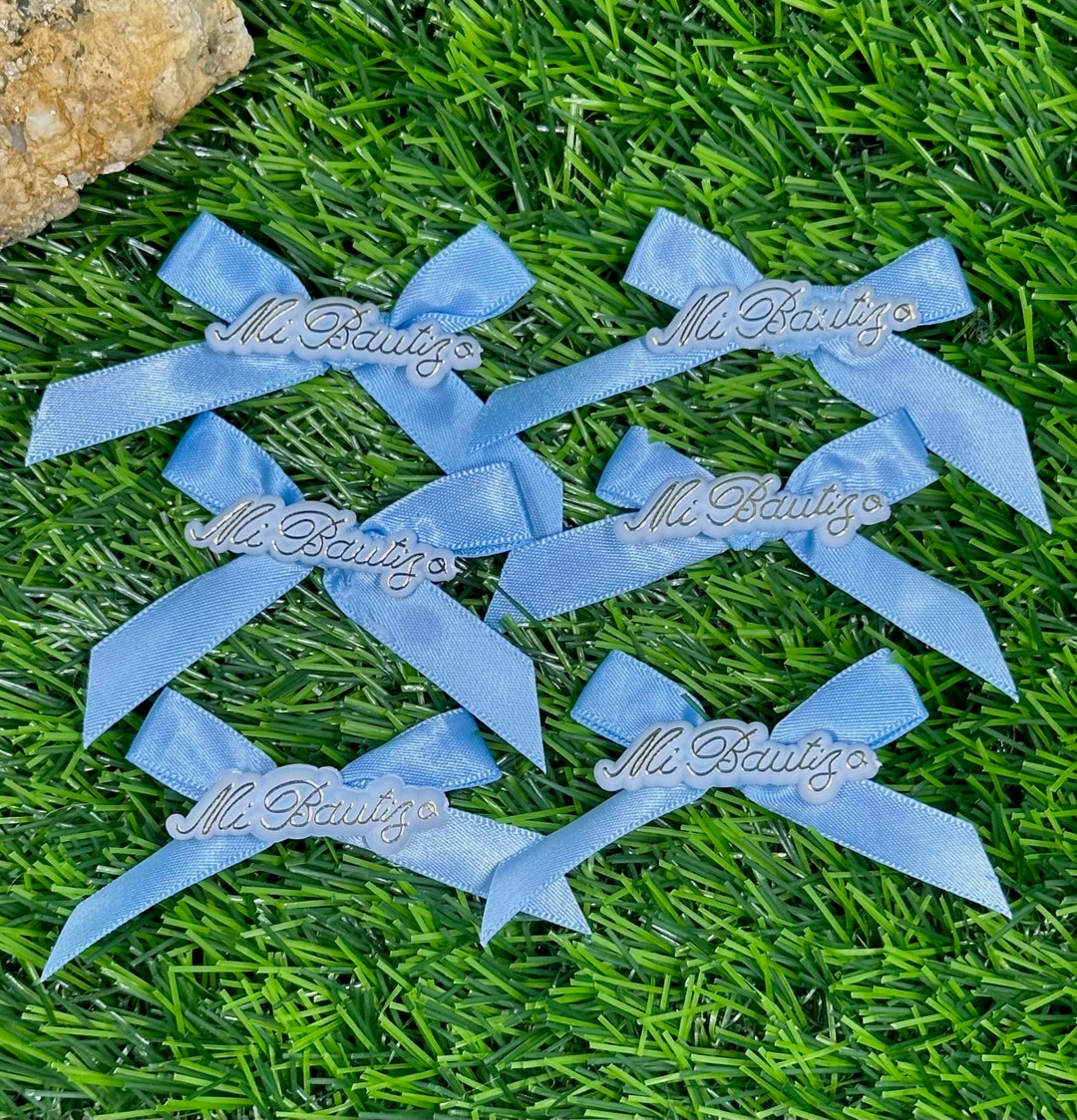 Mi Bautizo Small Blue Bows Baptism Party Favors - Mi Bautizo Recuerdos ...