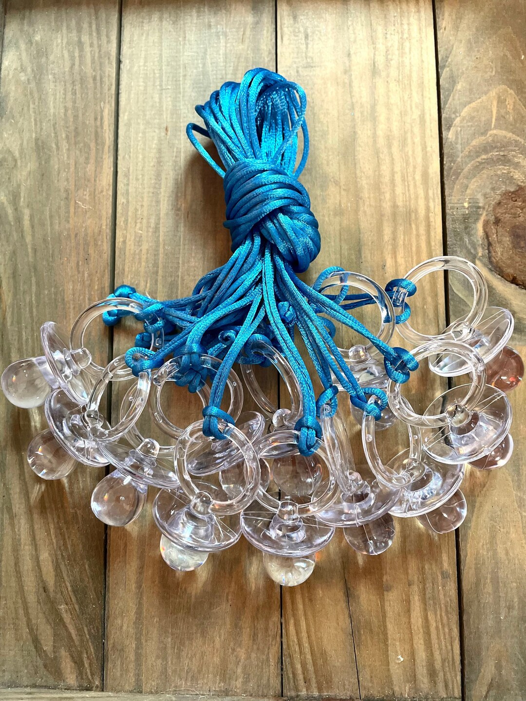 Baby Shower Clear Pacifiers With String Party Favors, Baby Shower Game ...