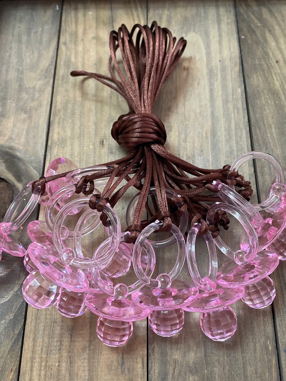 Baby Shower Decorations 12 Pcs Pink Pacifiers With Brown String Party ...