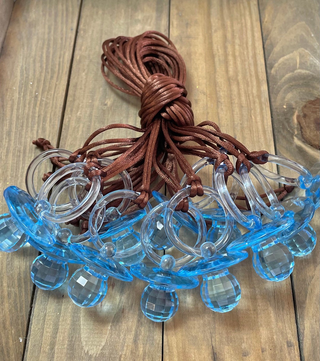 Baby Shower Pacifier Necklaces for Baby Shower Game - 12 Pcs Blue ...