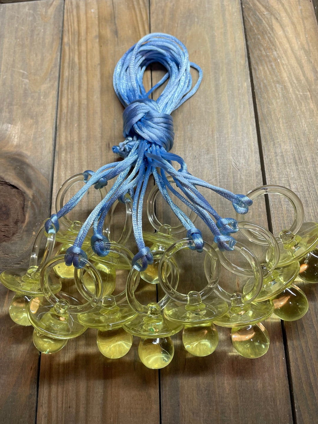 Baby Shower Yellow Pacifiers With Blue String Party Favors for Game ...