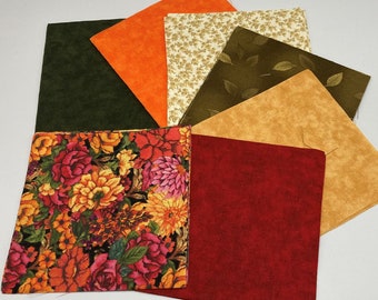 96 Piece Harvest Fall Autumn Pre Cut Charm Pack 5 Squares 100% Cotton ...