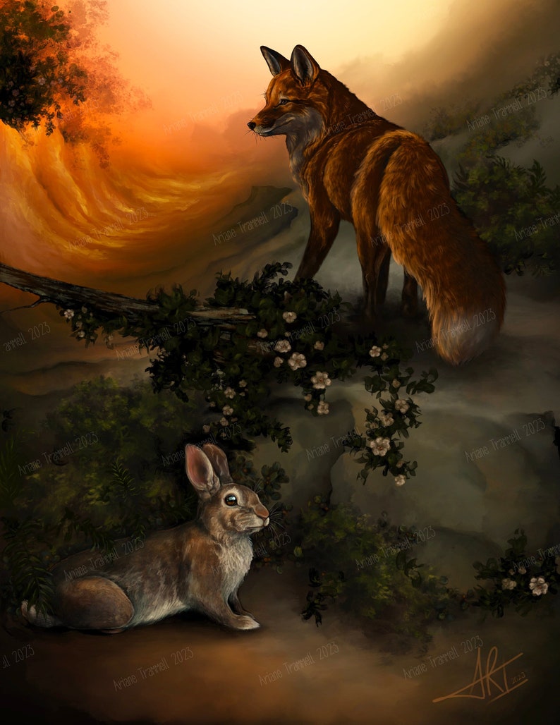 Rabbit and Fox - Etsy