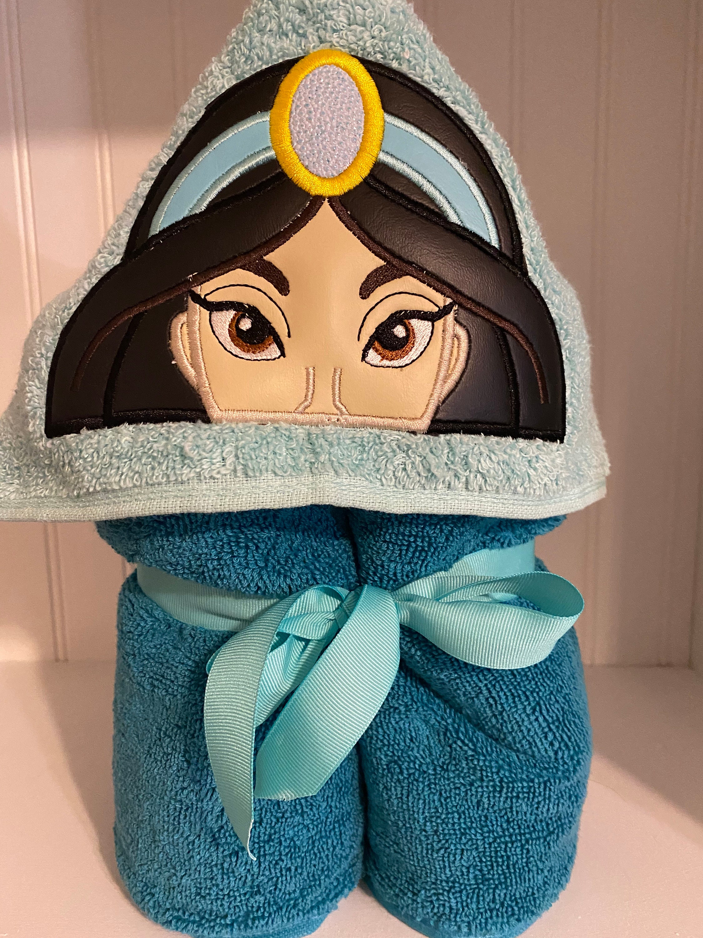 Personalized Embroidered Character Hooded Towel Custom Towel Princess ...