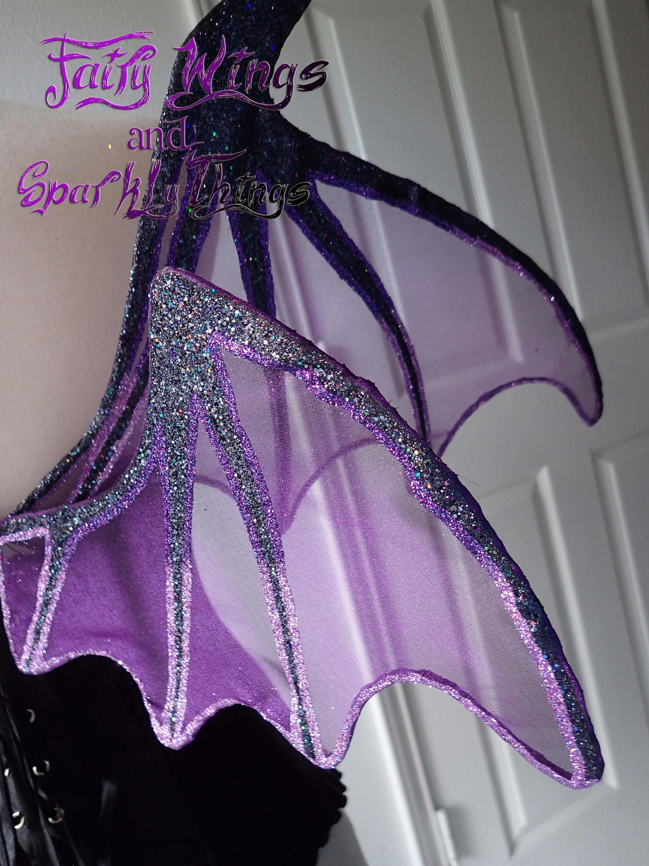 Purple and Black Gothic Vampire Bat Adult Fairy Wings Perfect | Etsy