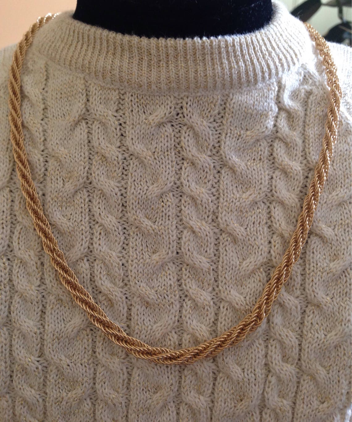 SOLID GOLD 14k EG Peru 14K Gold Italian Rope Design Chain | Etsy