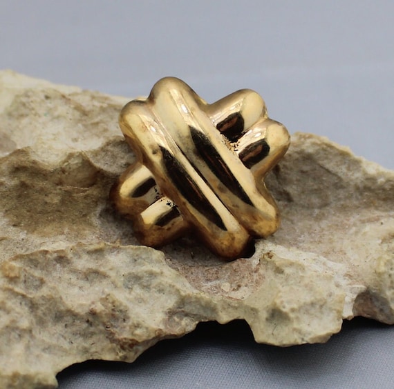 14k Solid Gold Pendant Yellow Ribbed Design Vintage J… - Gem