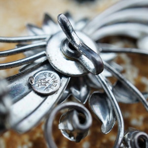 Harry Iskin Elegant Art Jewelart Sterling Silver 925 Flower Zircon ...