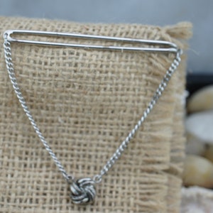 Sterling Silver Vintage Swank Tie Clip Chain Men Gentleman Accessory ...