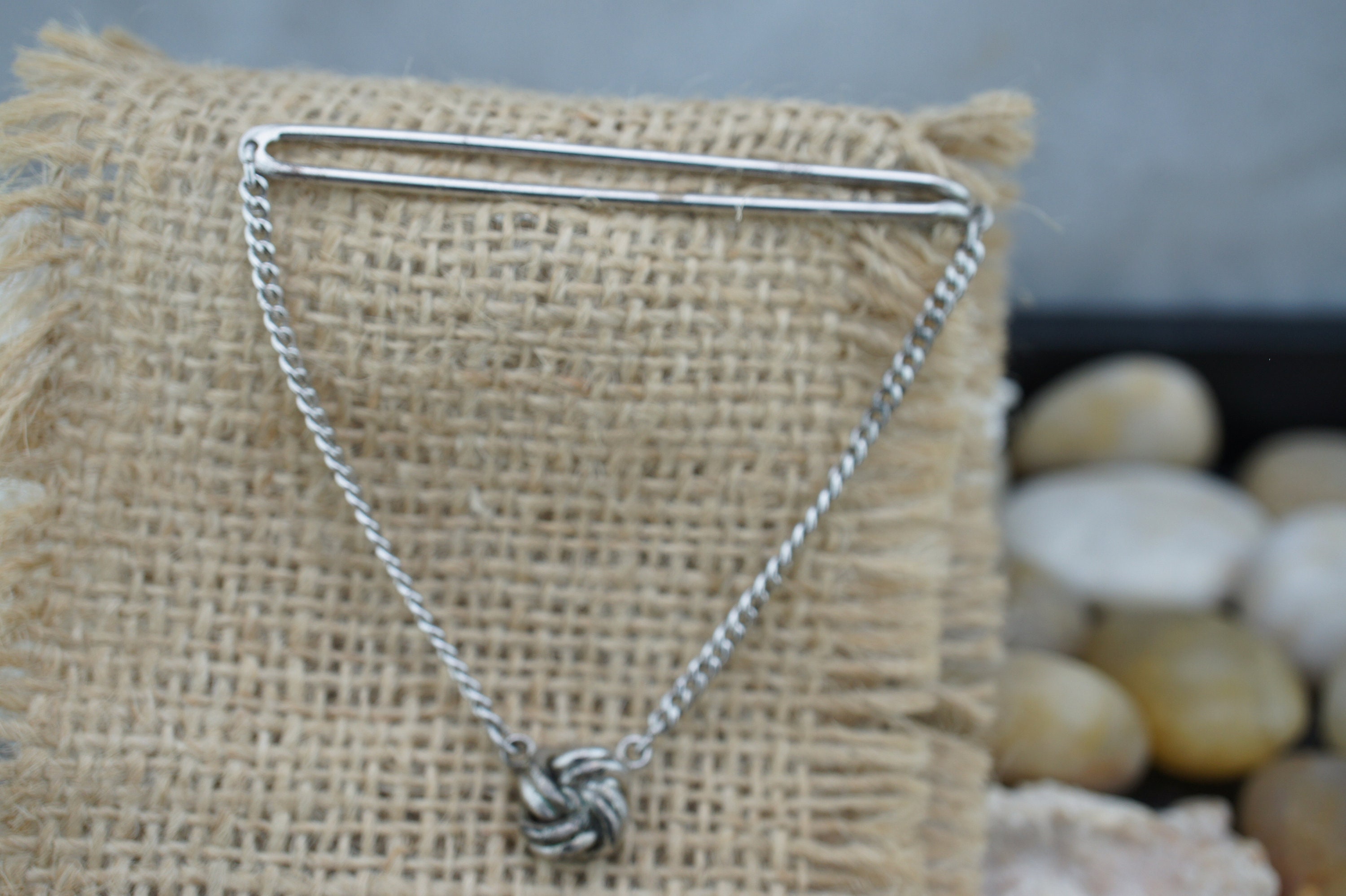 Sterling Silver Vintage Swank Tie Clip Chain Men Gentleman Accessory ...