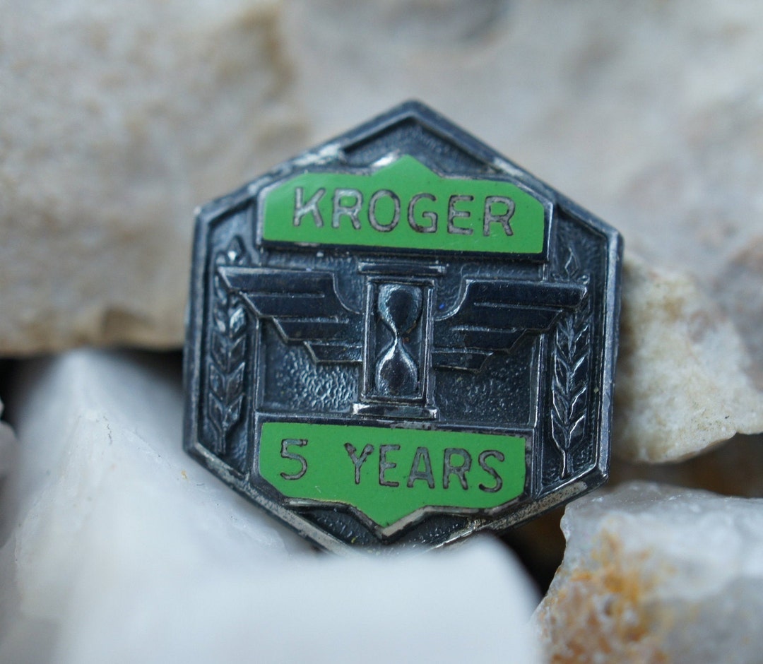 Vintage Sterling Silver 925 Service Award Pin Kroger Grocery Store 5 ...
