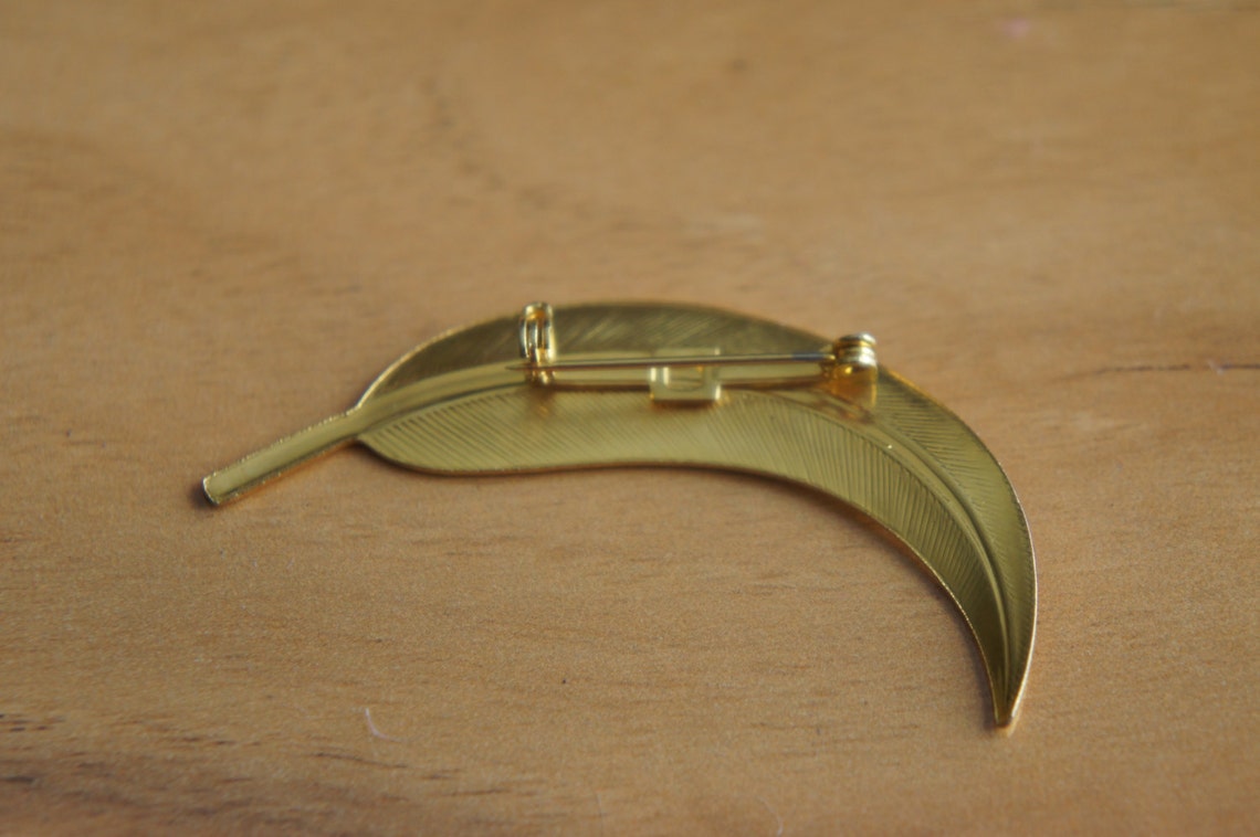 Vintage Jewelry Brooch Pin Gold Design Leaf Leaflet E-145 - Etsy
