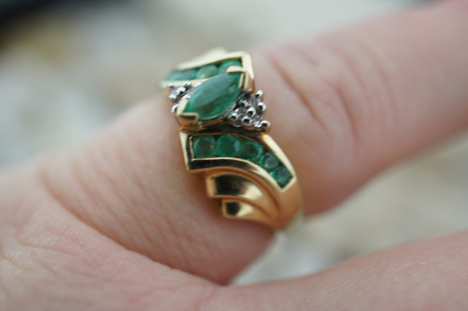 Vintage Solid 10k Solid Gold THL Ring Gemstone Light Clear - Etsy