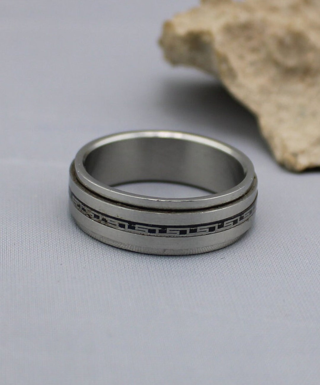 Bling Jewelry Geometric Ancient Fret Greek Key Pattern Flat Wedding ...