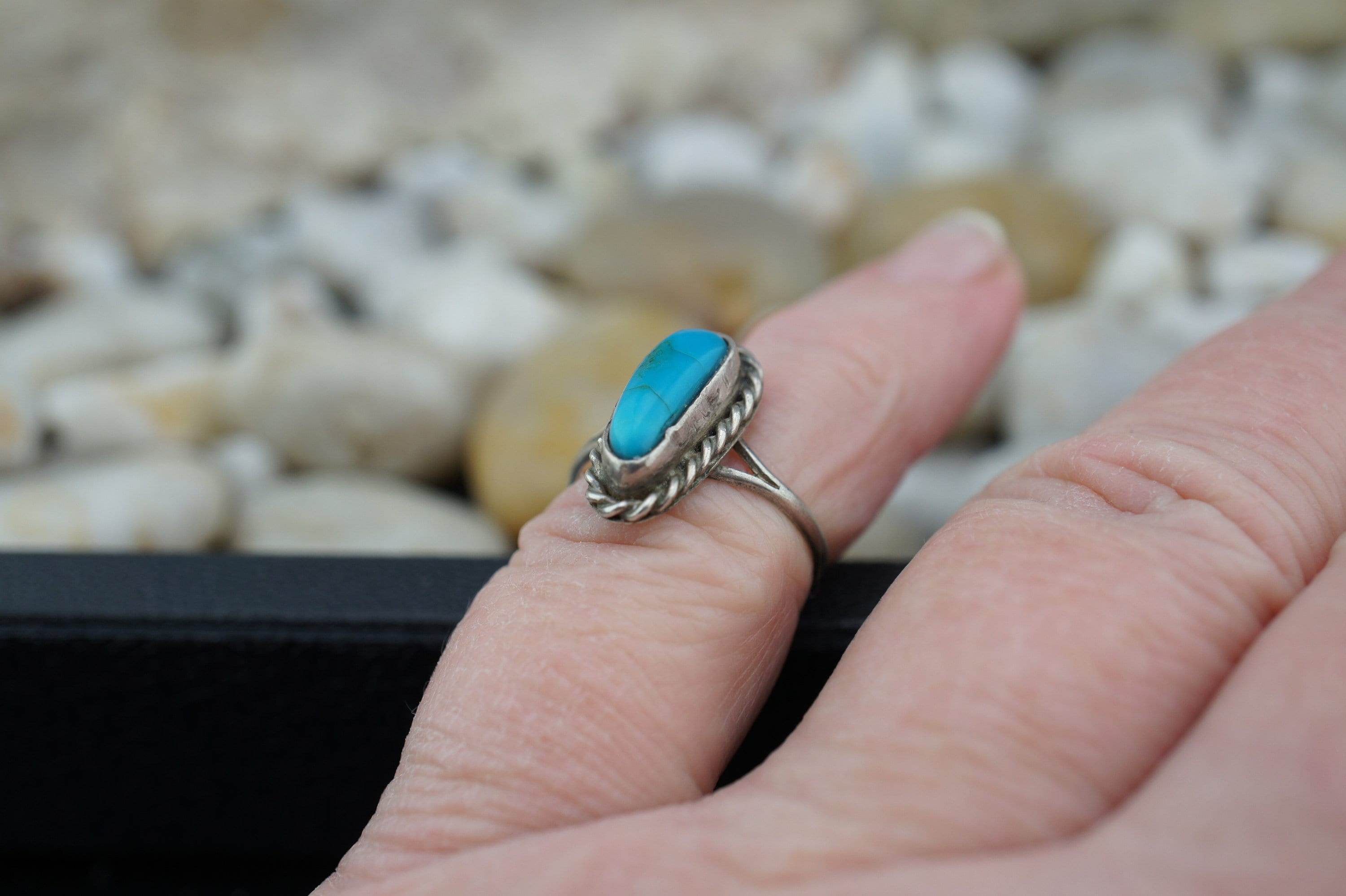 925 Sterling Silver Ring Native American Size 5 Band Gemstone | Etsy