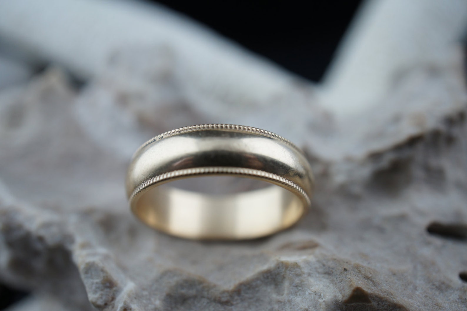 Solid Yellow Gold 14K IGM Wedding Band Ring Engagements Wide | Etsy