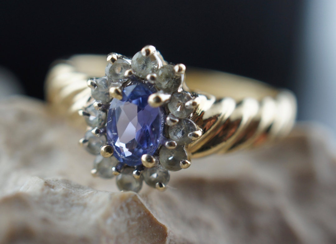 Missk Nissk 14k 14 K Karat Solid Yellow Gold Engagement Diamond Flower ...