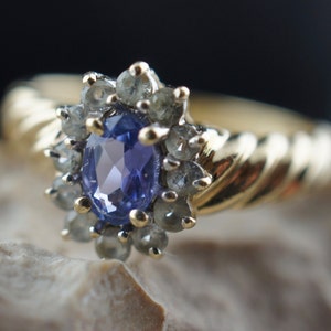 Missk Nissk 14k 14 K Karat Solid Yellow Gold Engagement Diamond Flower ...