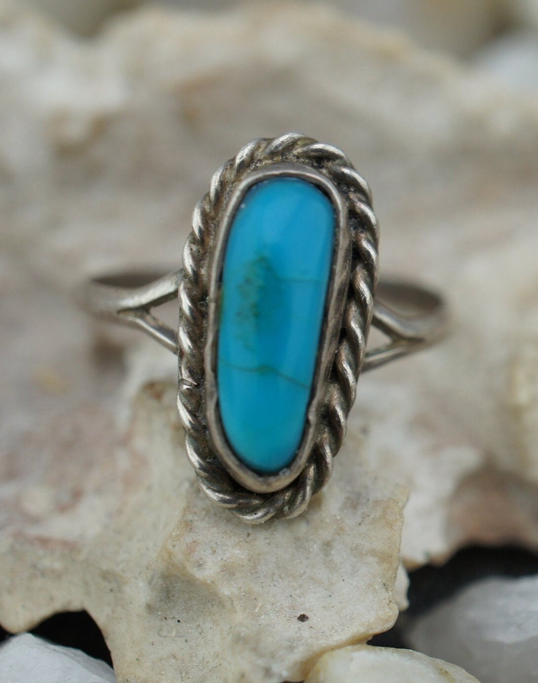 925 Sterling Silver Ring Native American Size 5 Band Gemstone | Etsy