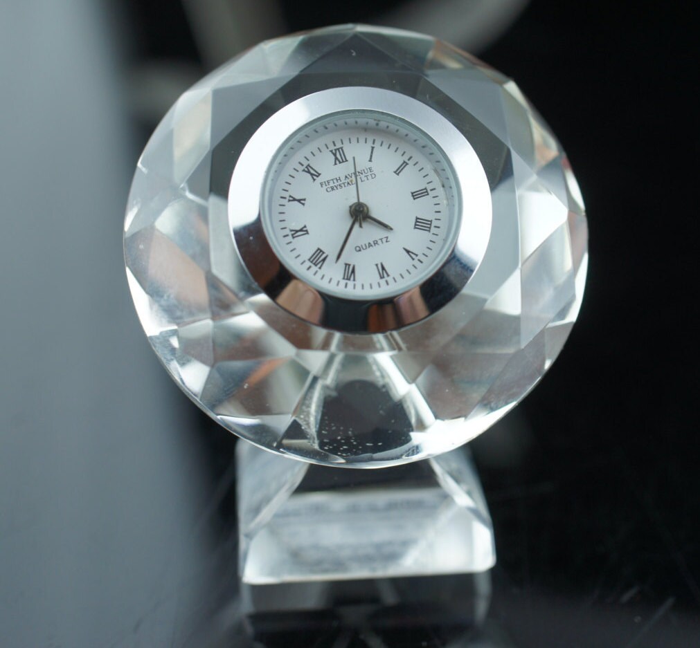 Vintage ART Deco Fifth Avenue Crystal L.T.D Quartz Clock Works | Etsy