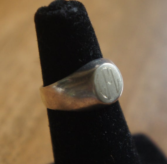 Vintage Ring 925 Sterling Silver Stamping Ring Sign… - Gem
