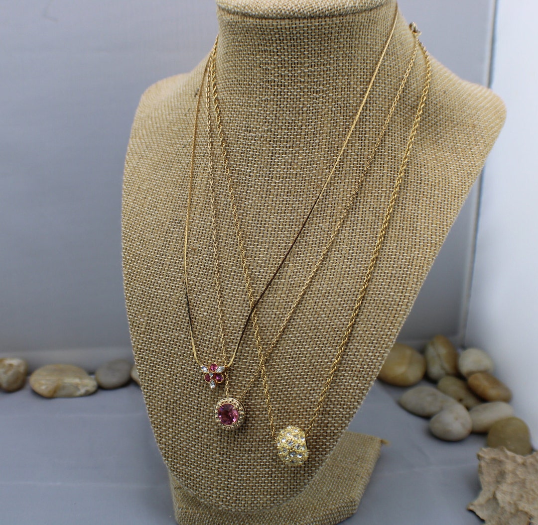 Vintage Art Deco Avon Necklace Necklaces Chain Chains Set Gold Tone ...