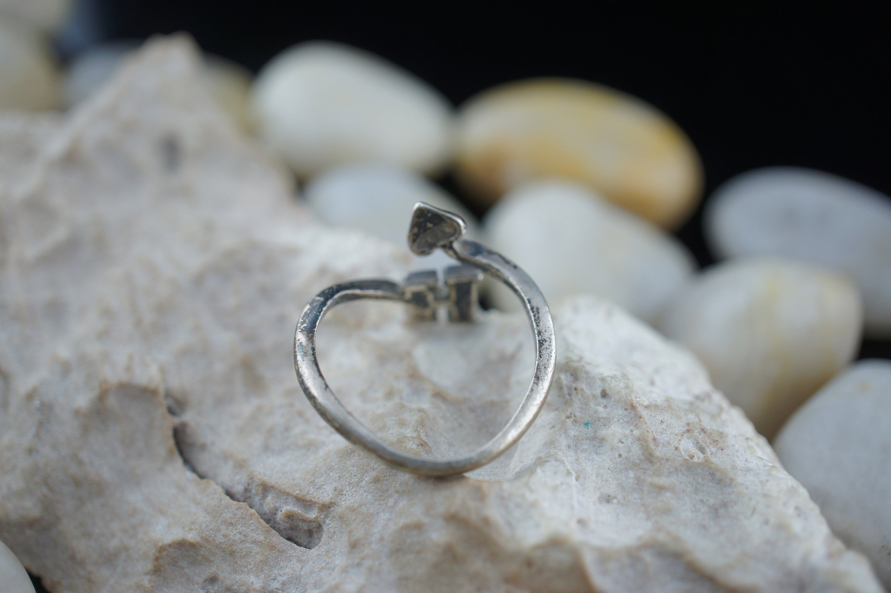 925 Ring Sterling Silver Cute Vintage Avon Letter H Clear | Etsy