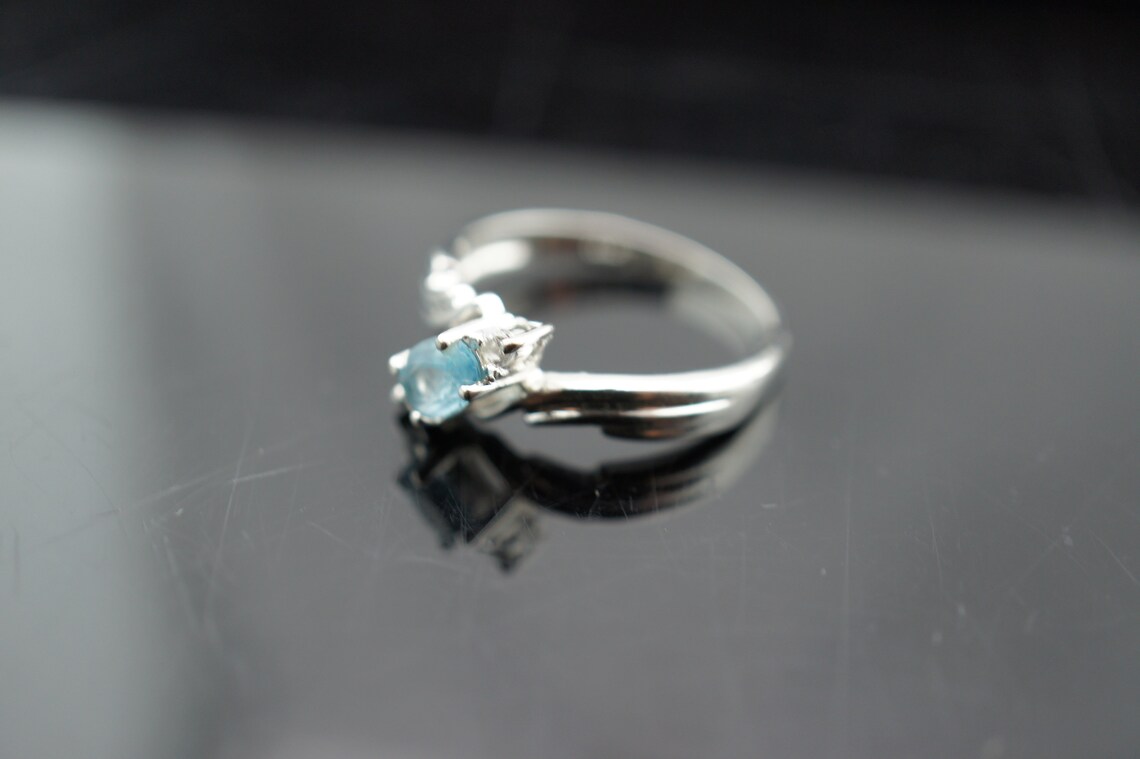 925 Sterling Silver Ring Size 8 Oval Art Deco Jewelry Vintage Blue ...