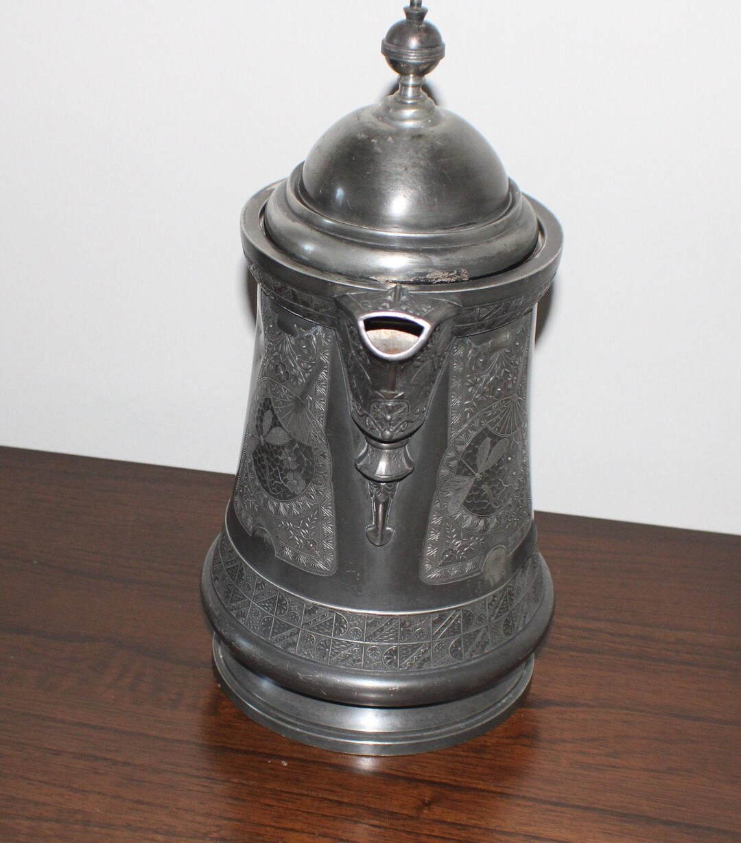 Antique Derby Silver Co. Victorian Quadruple Silver Plate Ice Pitcher W ...