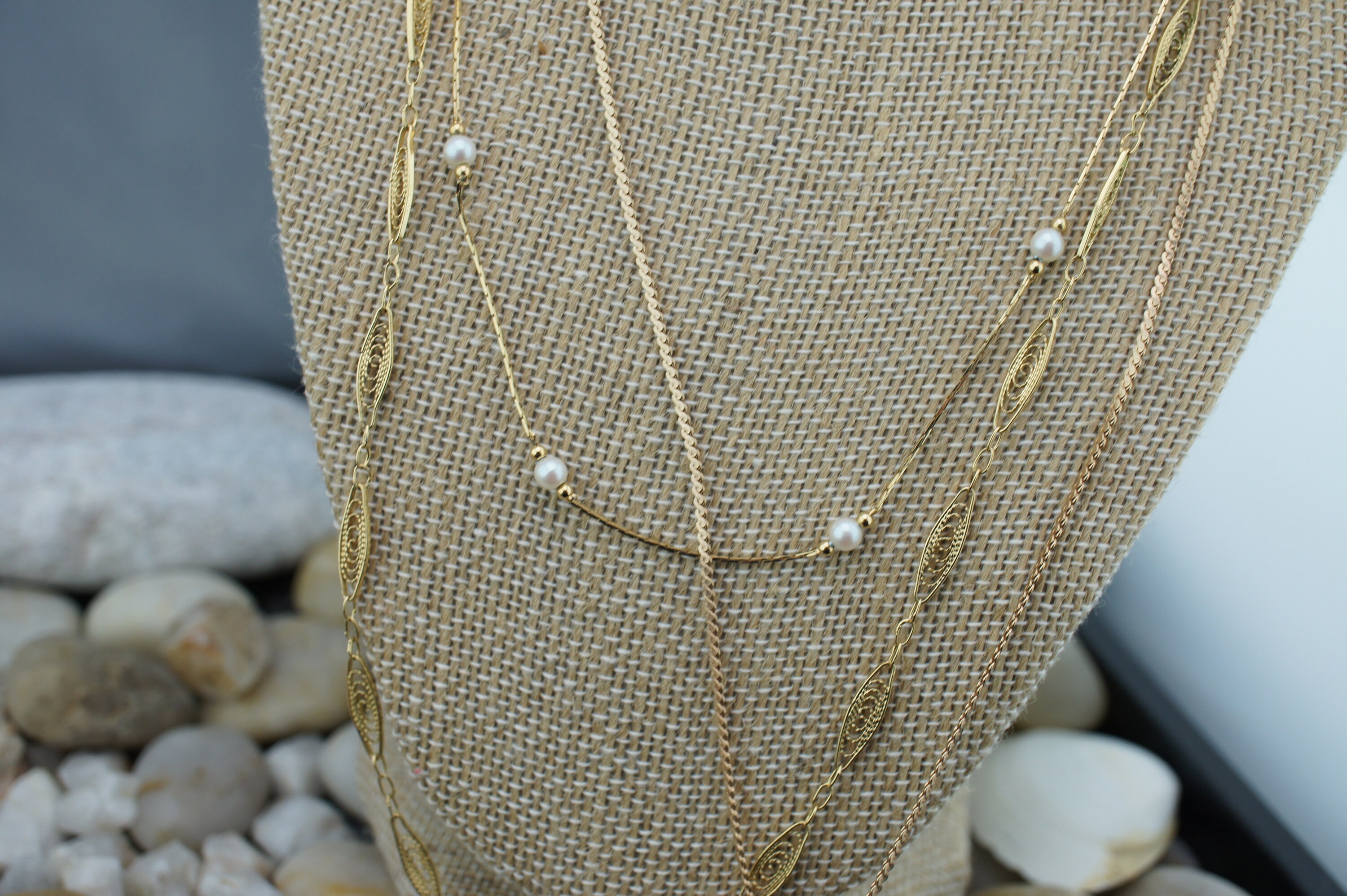 Vintage Jewelry necklace necklaces chain set 3 charms gold | Etsy