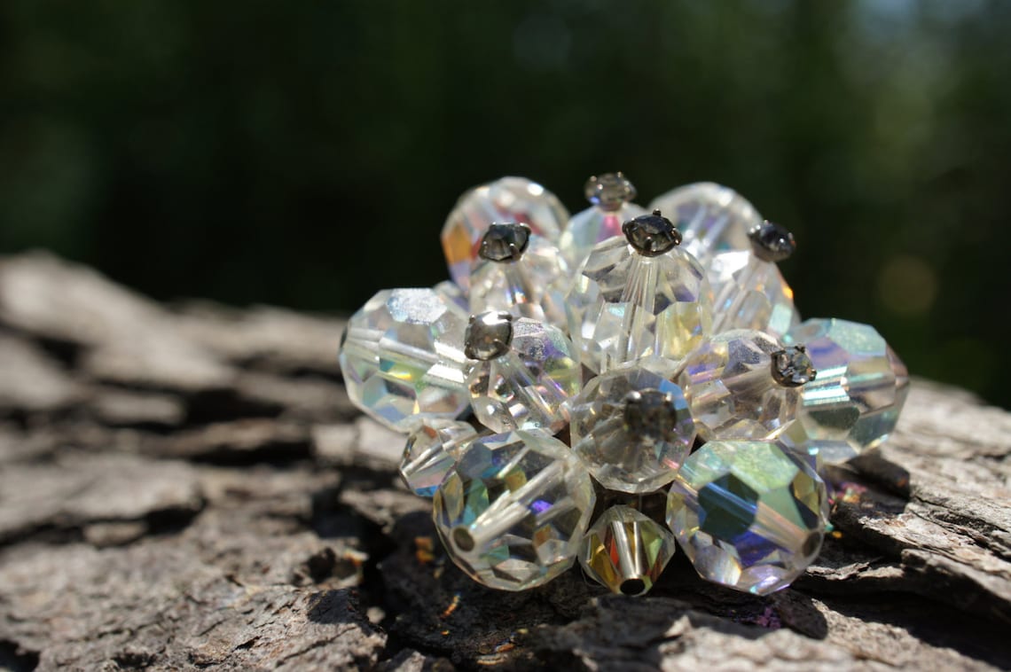 Elegant Art Aurora Borealis Crystal Jewellery Flower Clear - Etsy