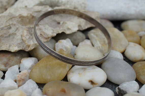 925 Sterling Silver Bangle Solid 925 Bracelet Vintage… - Gem