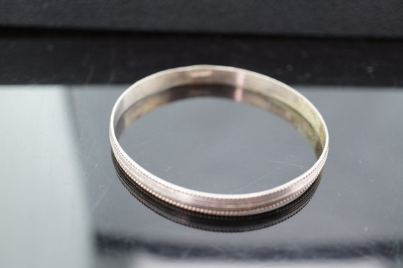 925 Sterling Silver Bangle Solid 925 Bracelet Vintage… - Gem